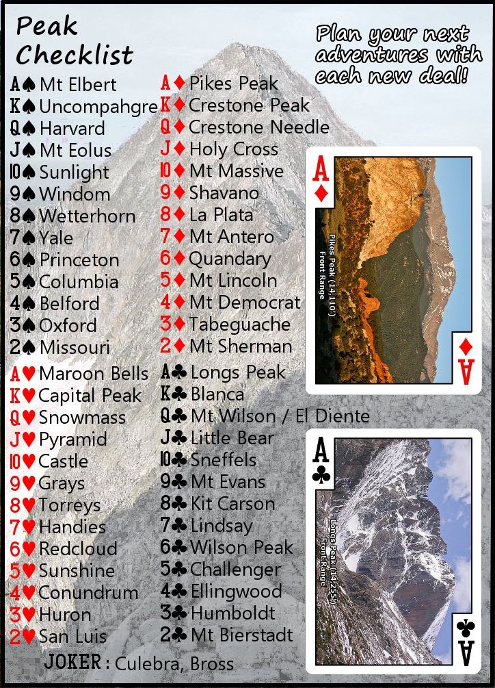 Colorado 14er Playing Cards – 14ercards